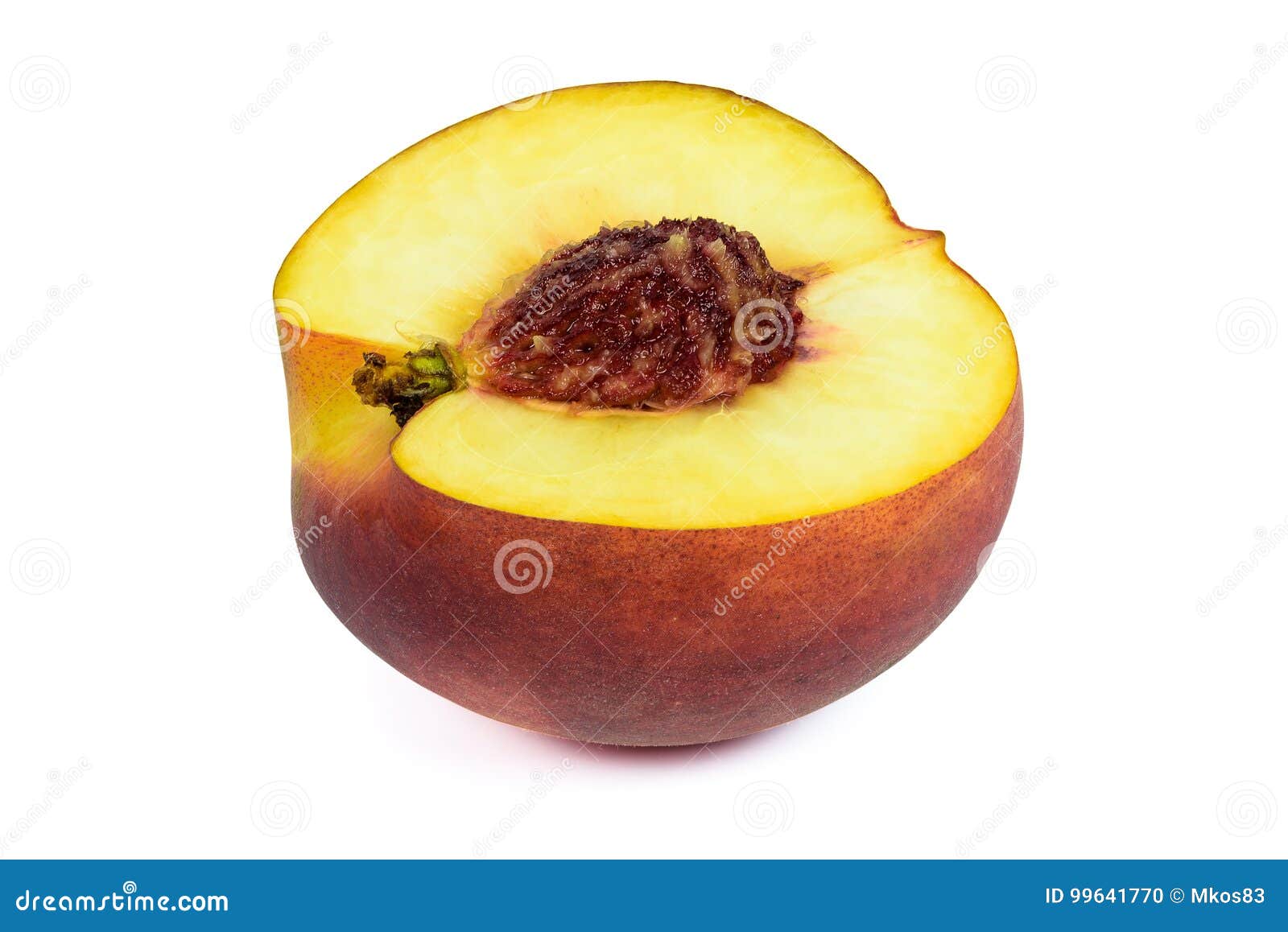 Half of Peach on White Background Stock Photo - Image of vegetarian ...