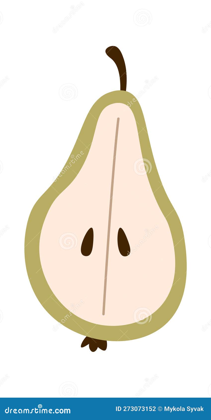 Half of Pear Fruit stock vector. Illustration of tree - 273073152