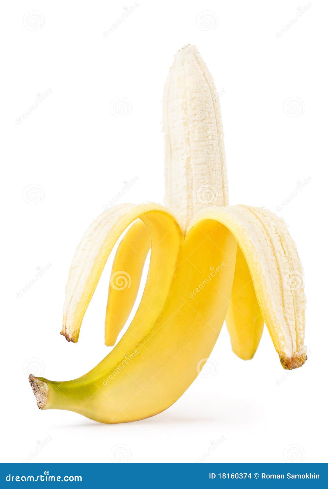 Half peeled banana stock photo. Image of healthy, eating - 18160374