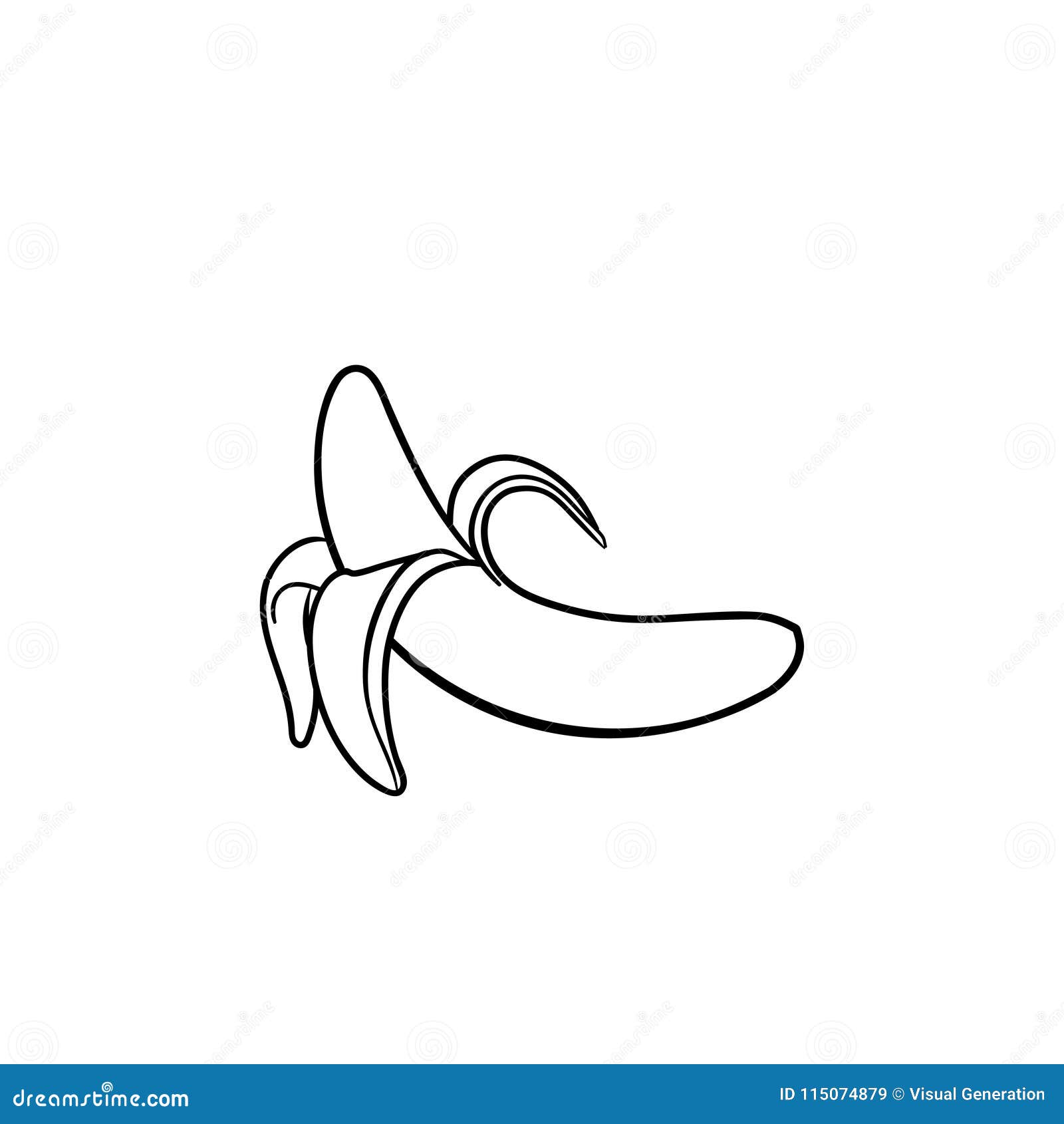 Half Peeled Banana Hand Drawn Sketch Icon. Stock Vector - Illustration ... Half Peeled Banana Hand Drawn Sketch Icon. Stock Vector - Illustration ...