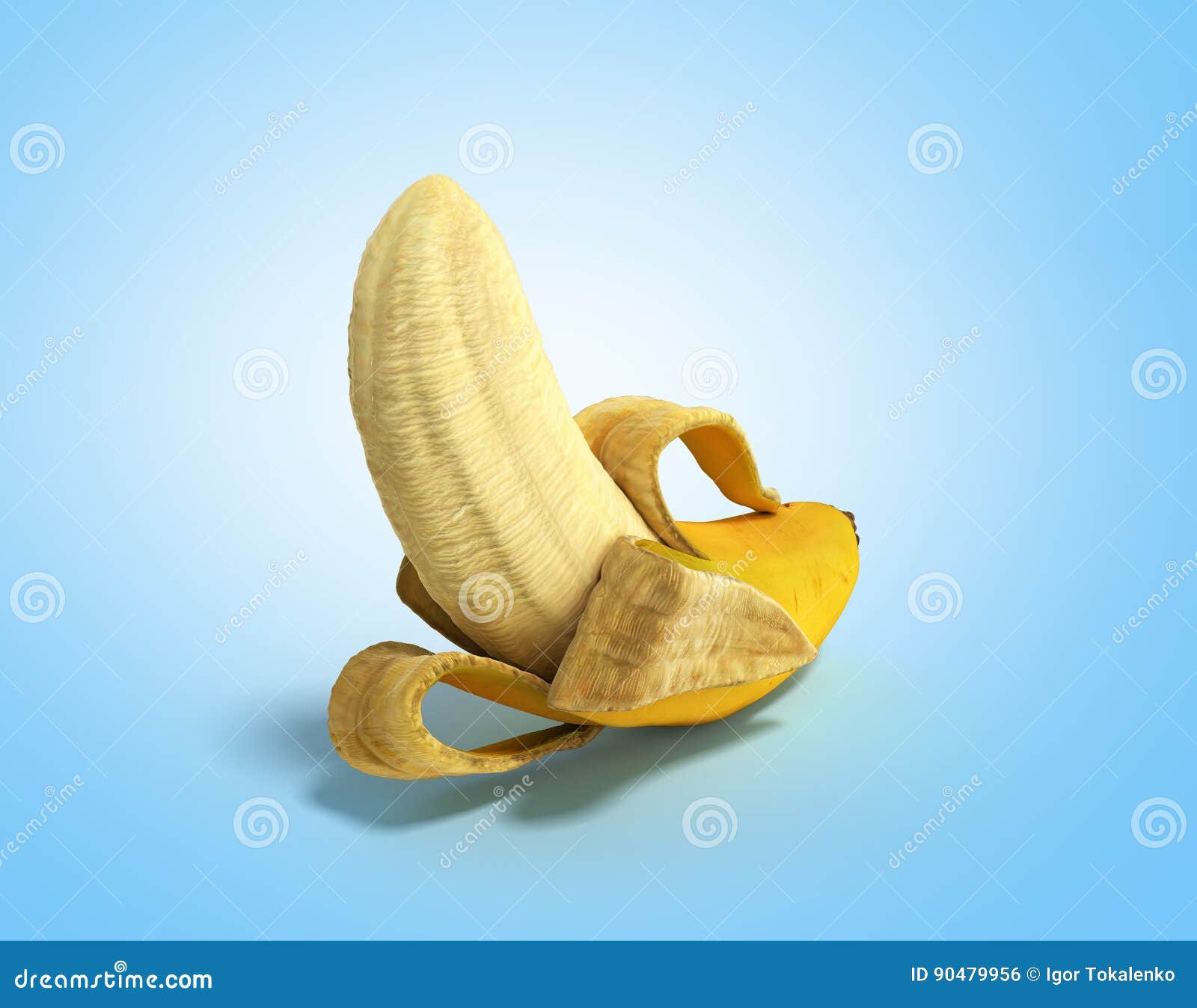 Banana Open With Peel. Ripe Peeled Banana - Tropical Fruit - Vector ...