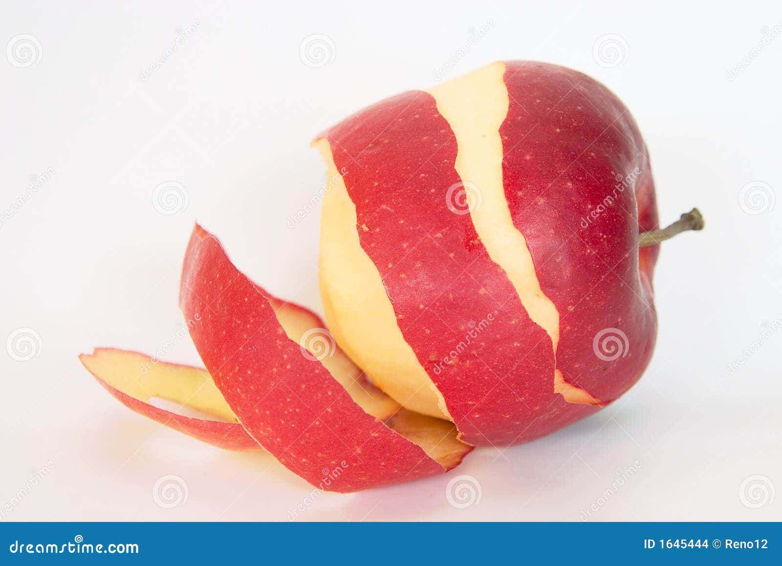 Half peeled red apple stock photo. Image of fruit, isolated - 1645444