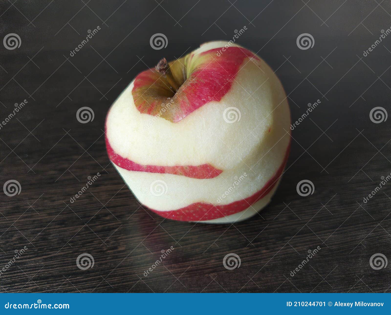 Half Peeled Red Apple on the Table Stock Image - Image of organic ...