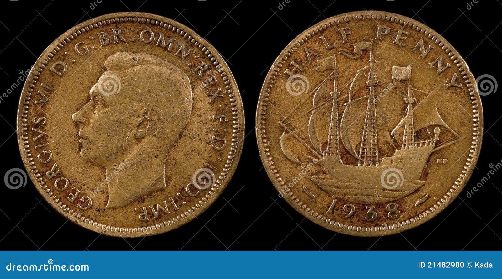 Half penny stock photo. Image of object, numismatics - 21482900