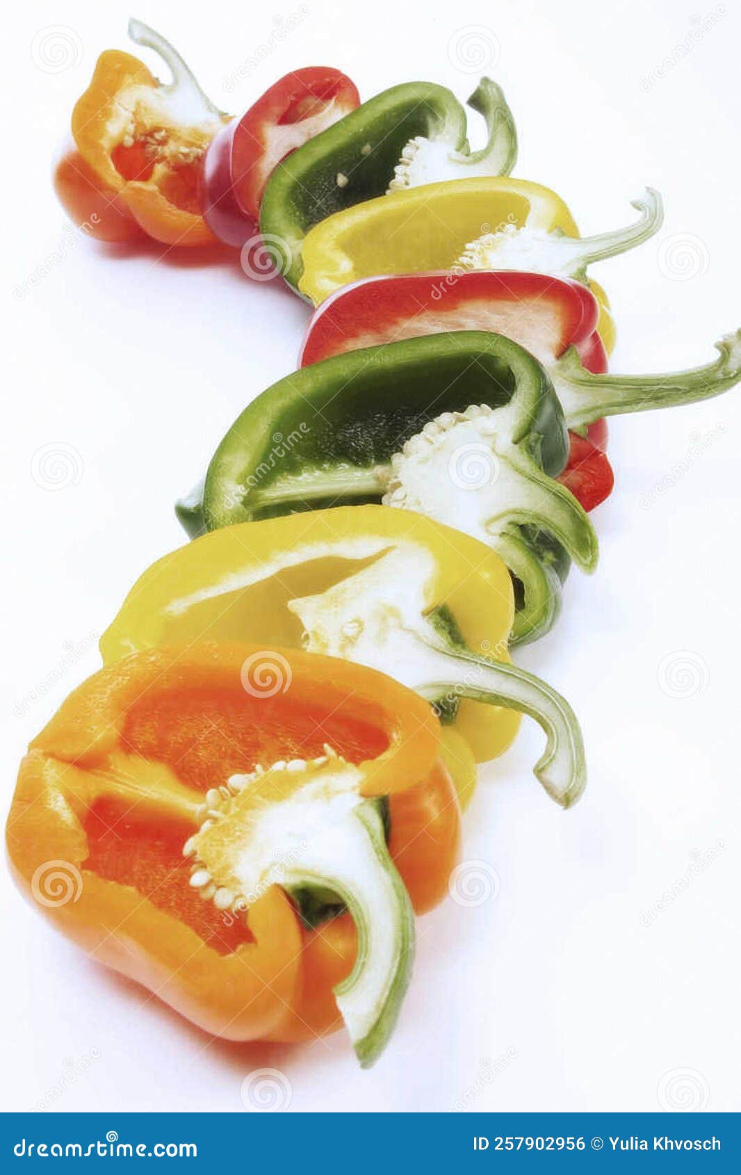 Half Peppers Isolated on White. Stock Photo - Image of cooking, food ...