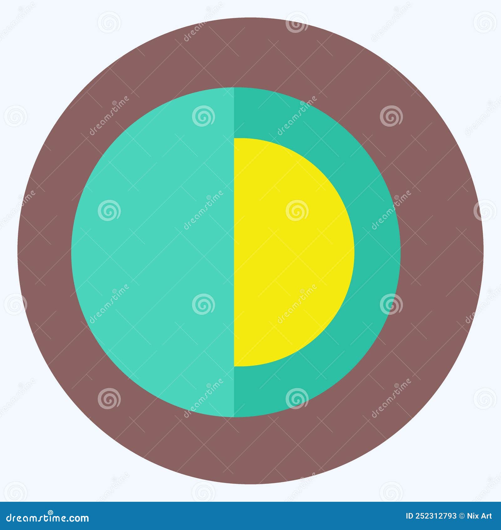 Half Pie Chart Icon in Trendy Flat Style Isolated on Soft Blue ...