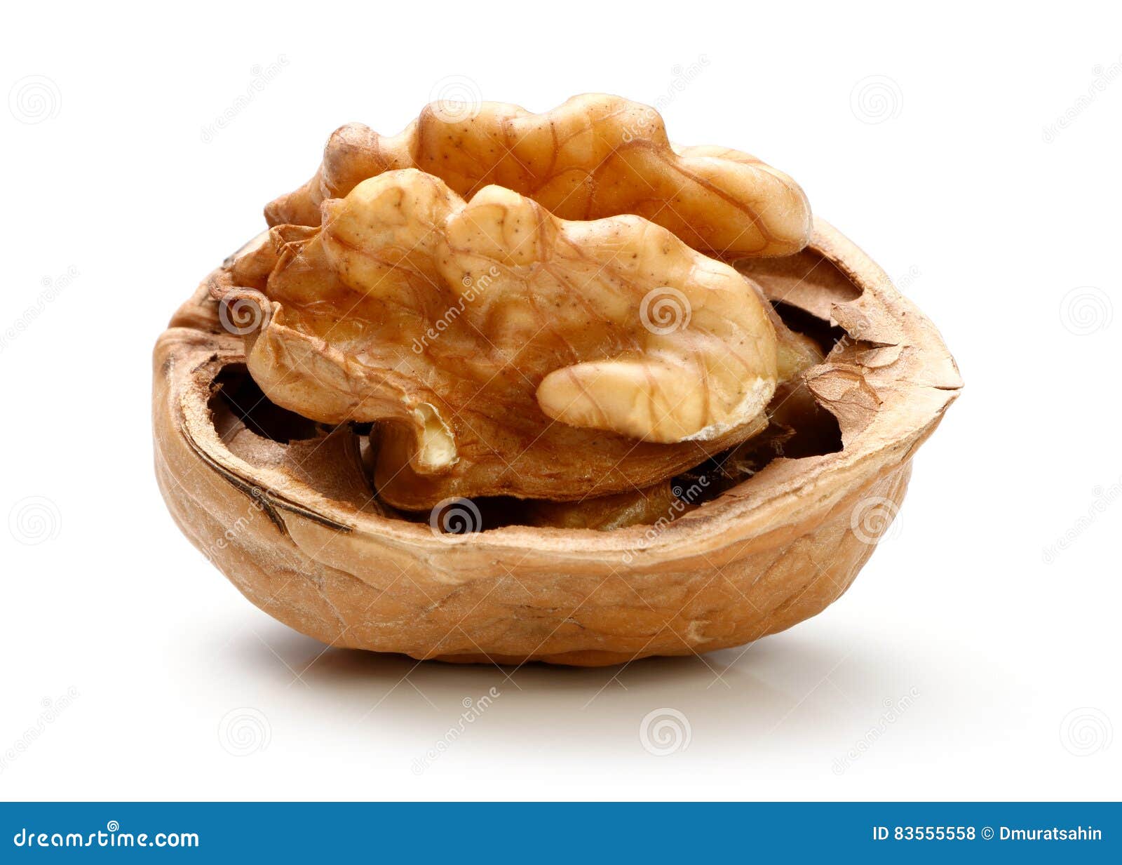 Half a piece of walnut. stock photo. Image of dessert - 83555558