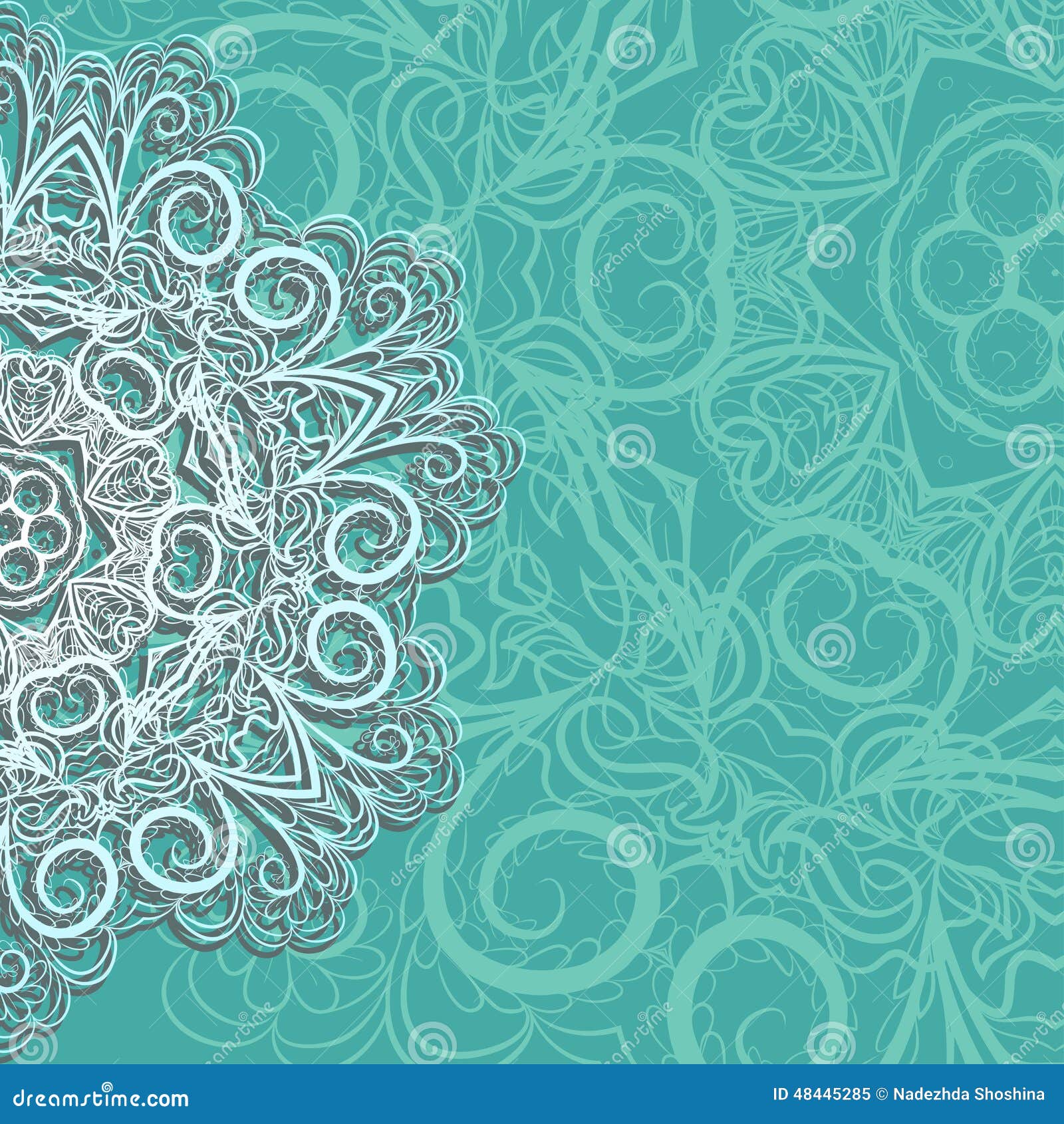 Half of Pink Snowflake on Cyan Background Stock Vector - Illustration ...