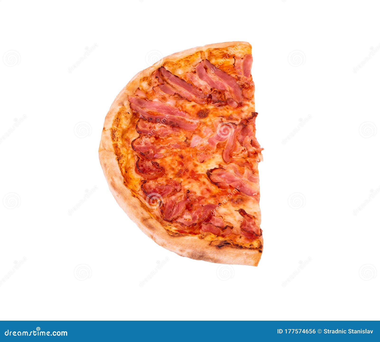 Half Pizza Bacon Photo Under Angles Stock Photo - Image of meal, lunch ...