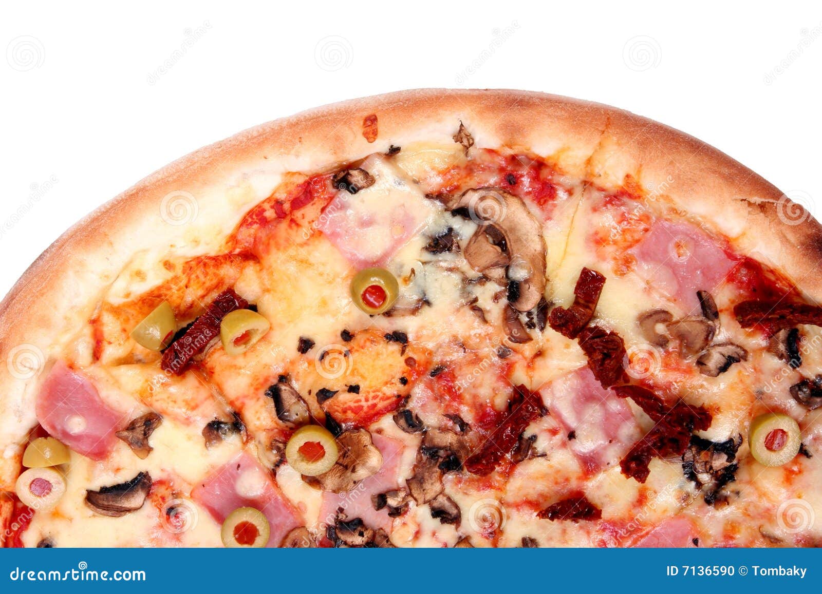 A Half of Pizza, Isolated on White Stock Photo - Image of sausage ...