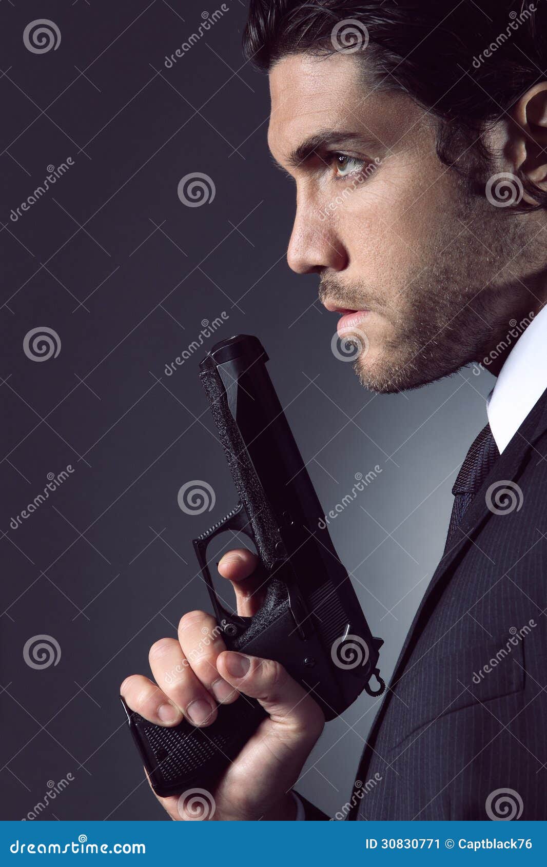 Half Portrait of a Seductive Spy Stock Image - Image of bodyguard ...