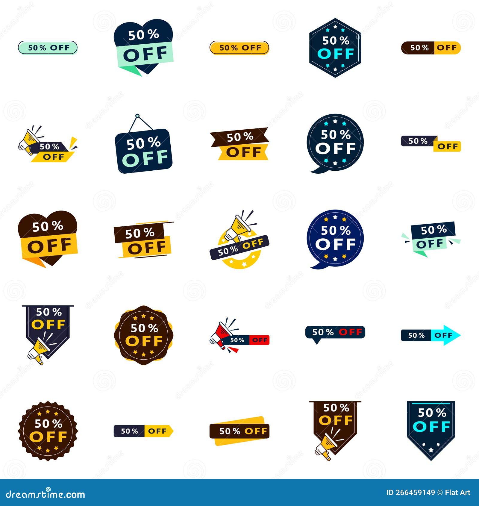 Half-Price Sale 50 Off Banner Templates Stock Vector - Illustration of ...