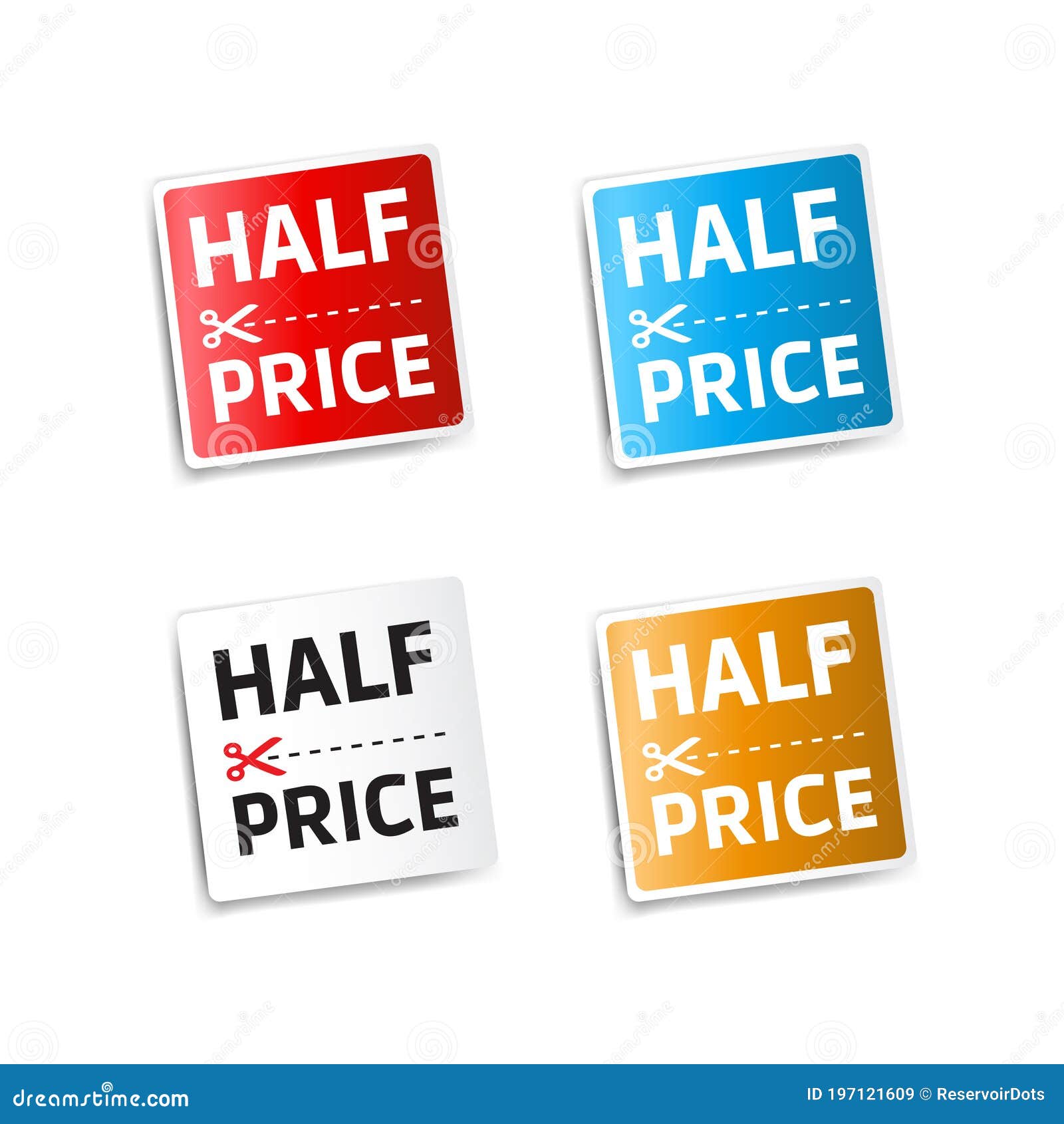 Half Price Stickers stock vector. Illustration of business - 197121609