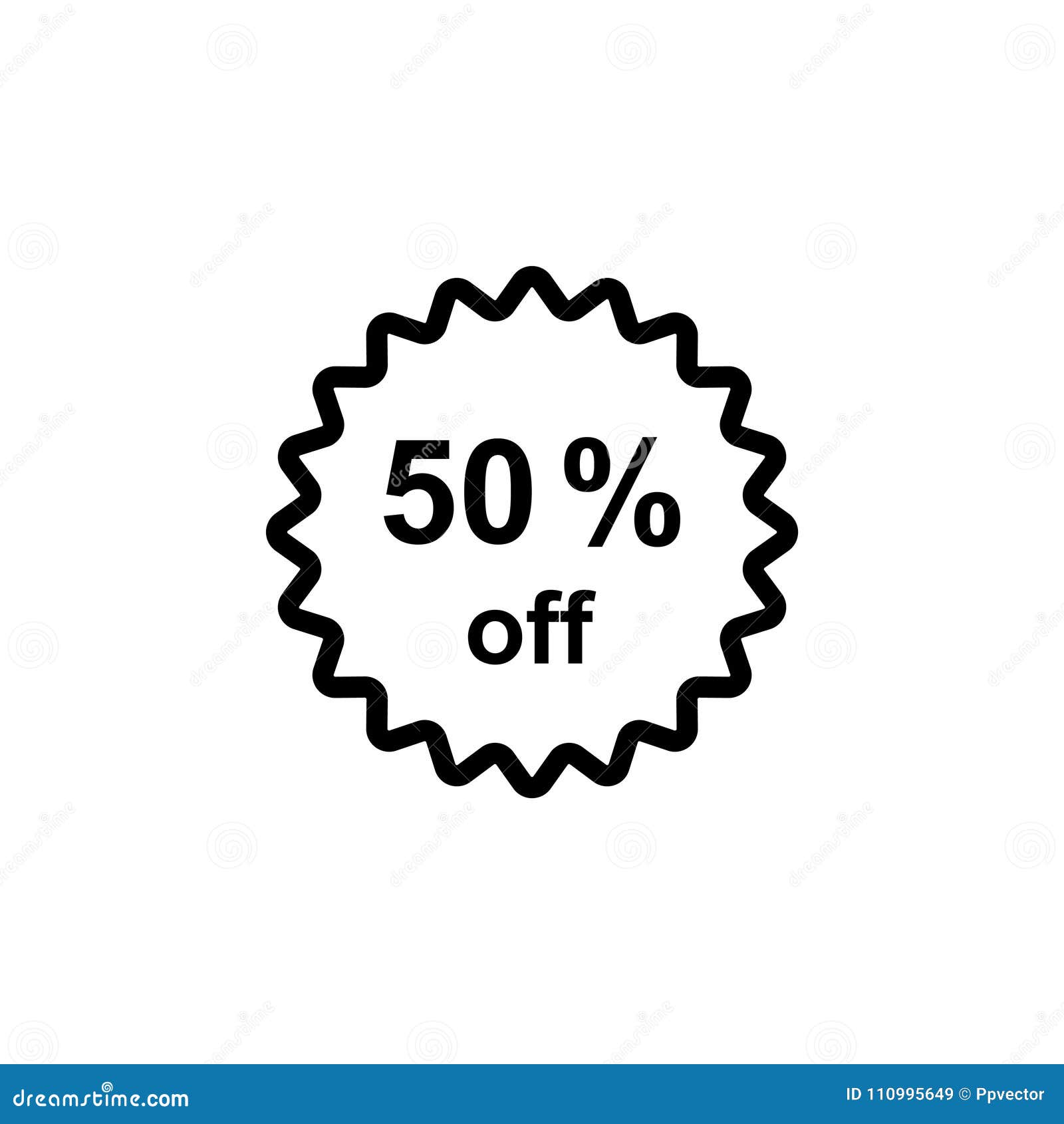 Half price tag. 50 off stock illustration. Illustration of premium ...