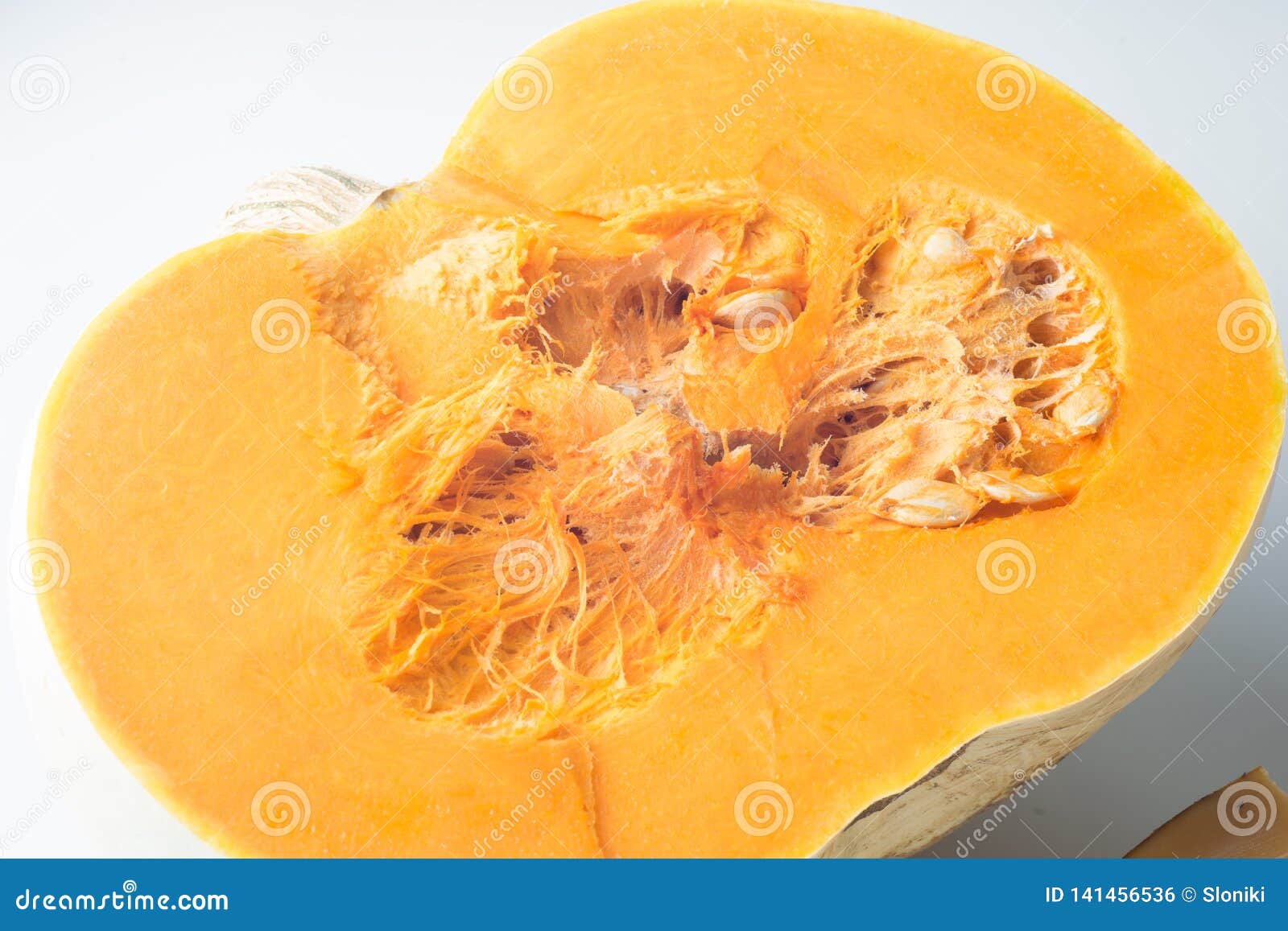 Half of Pumpkin Isolated on White Background Stock Photo - Image of ...