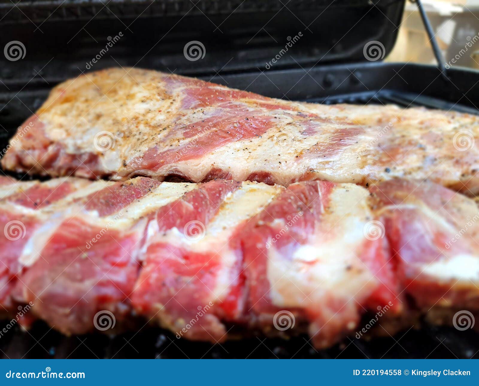 Half Rack Beef Ribs on the Grill Stock Photo - Image of beef, fish ...