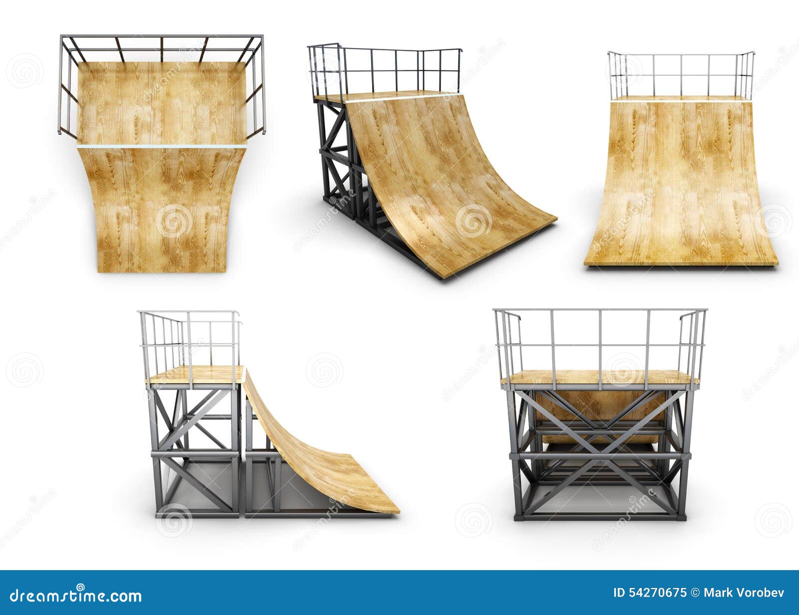 Half of the Ramp View from Different Angles Stock Illustration ...