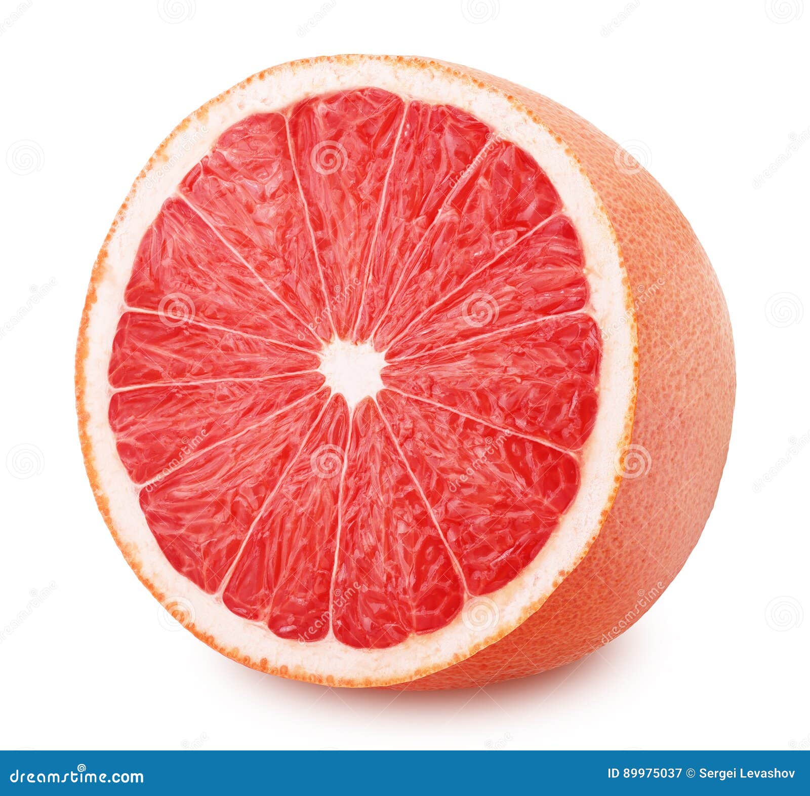 Half of Red Grapefruit Isolated on White Stock Image - Image of exotic ...