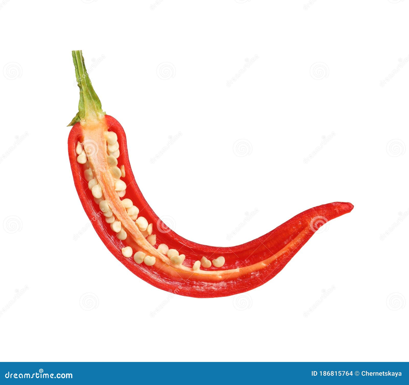 Half of Red Hot Chili Pepper Isolated Stock Photo - Image of nutrition ...