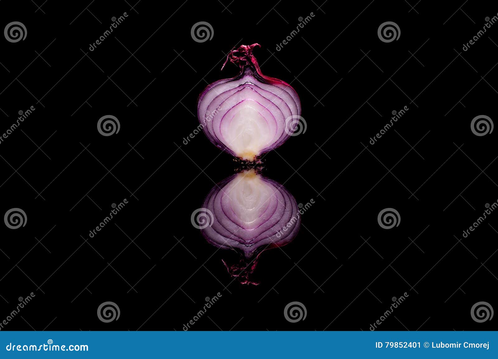 Half Red Onion Isolated on Black Background Stock Image - Image of ...