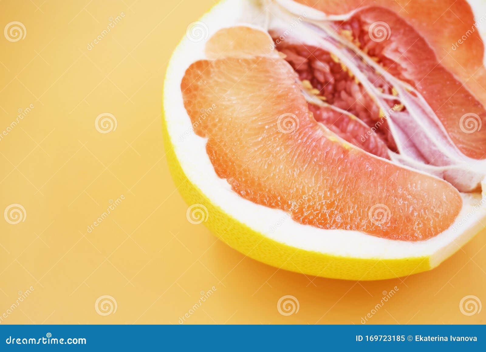 Half Red Pomelo with a Yellow Peel Stock Image - Image of healthy ...