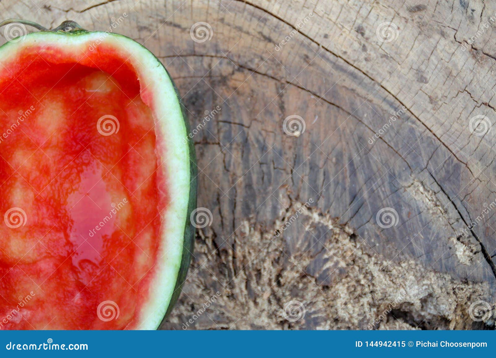 Half of the Red Watermelon Was Eaten Stock Image - Image of freshness ...