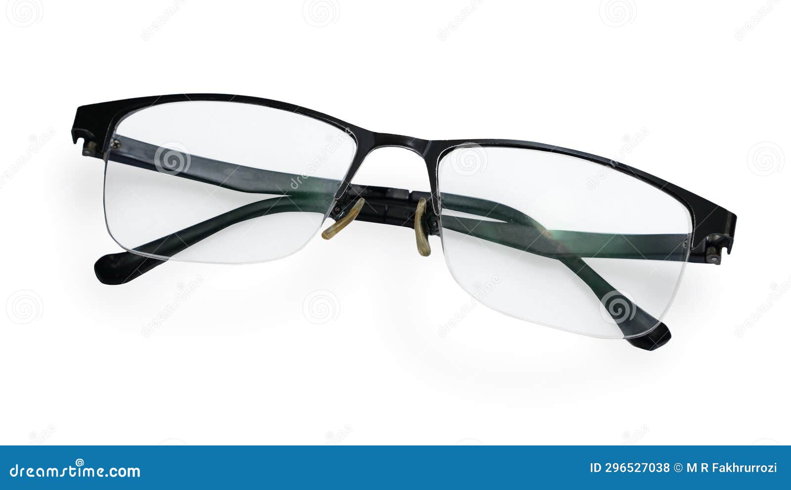 Half Rim Frame Spectacles with Black Color, Cut Out Isolated Stock ...