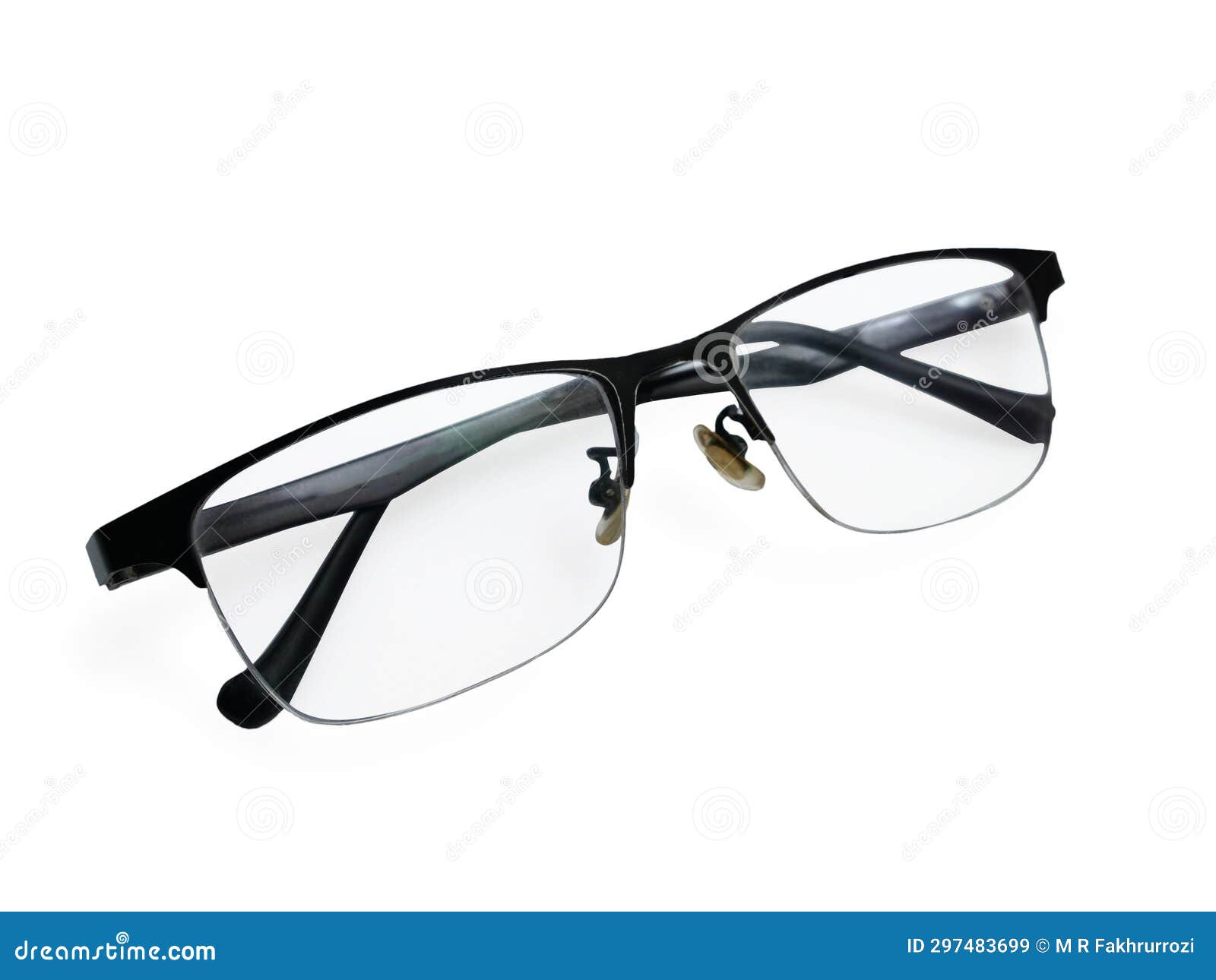 Half Rim Frame Spectacles with Black Color, Cut Out Isolated Stock ...
