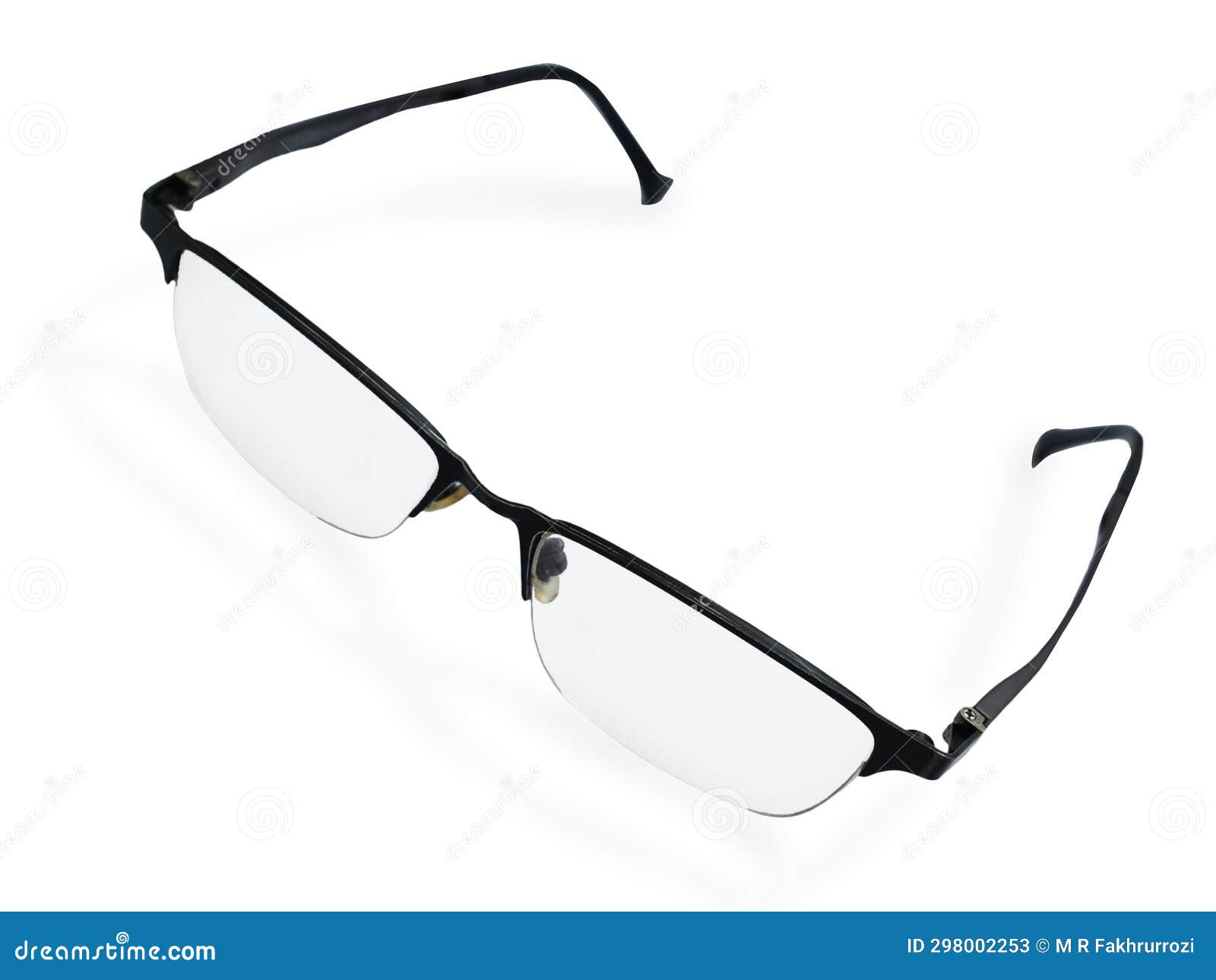 Half Rim Frame Spectacles with Black Color, Cut Out Isolated Stock ...