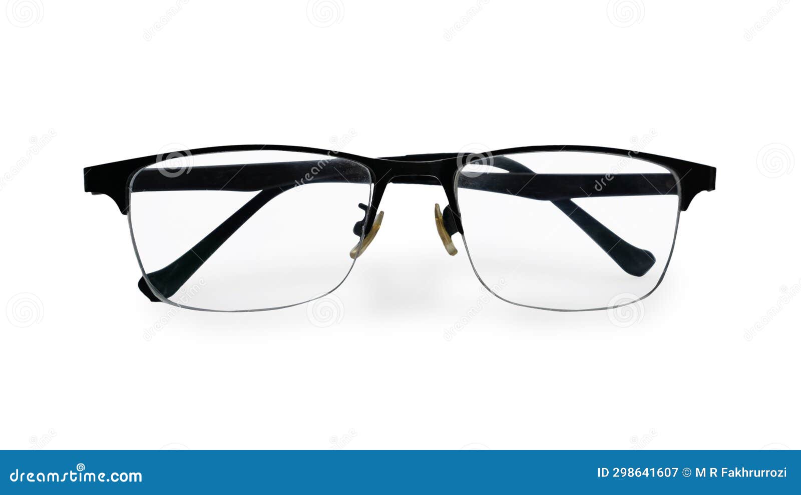Half Rim Frame Spectacles with Black Color, Cut Out Isolated Stock ...