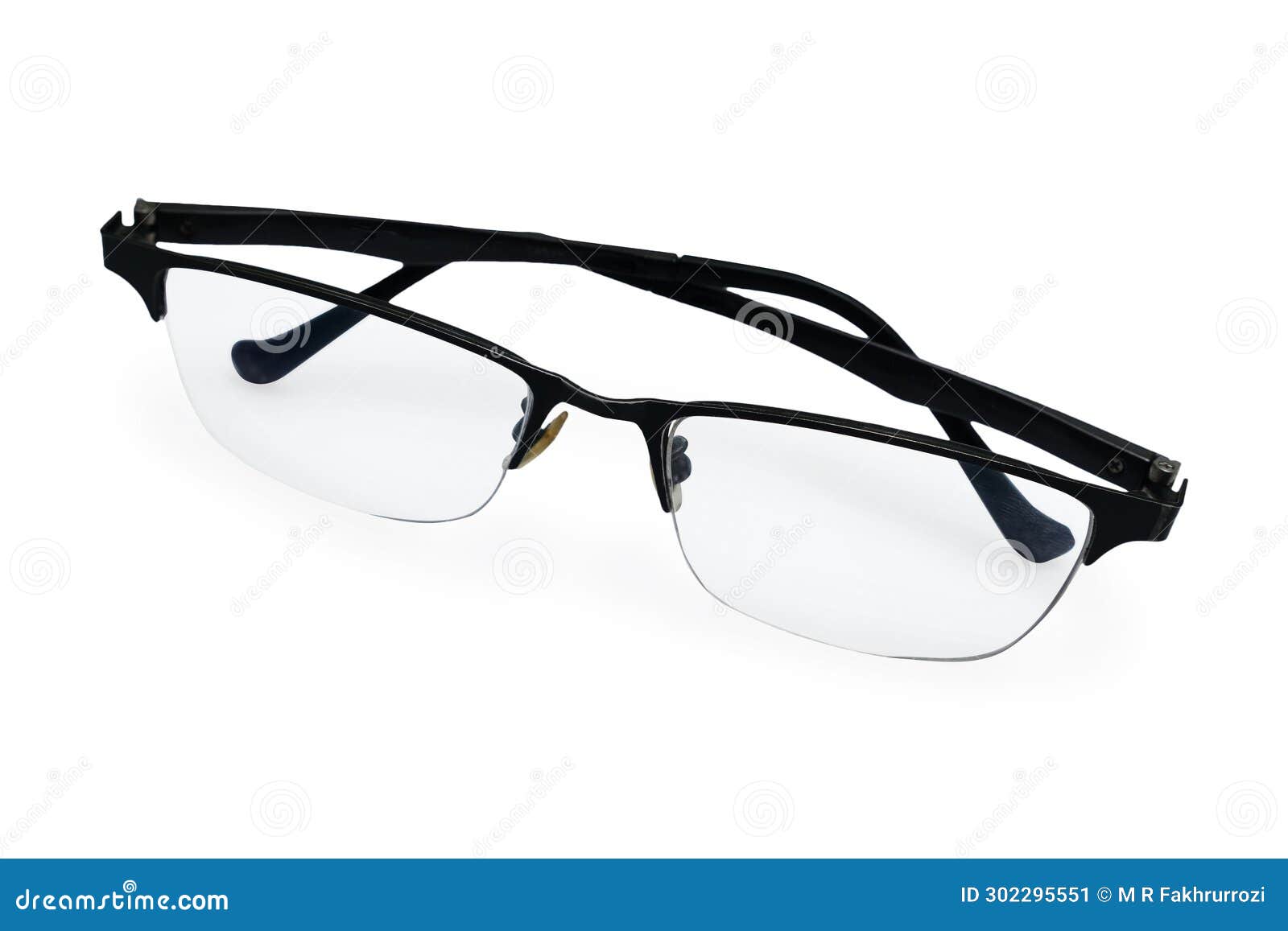 Half Rim Frame Spectacles with Black Color, Cut Out Isolated Stock ...