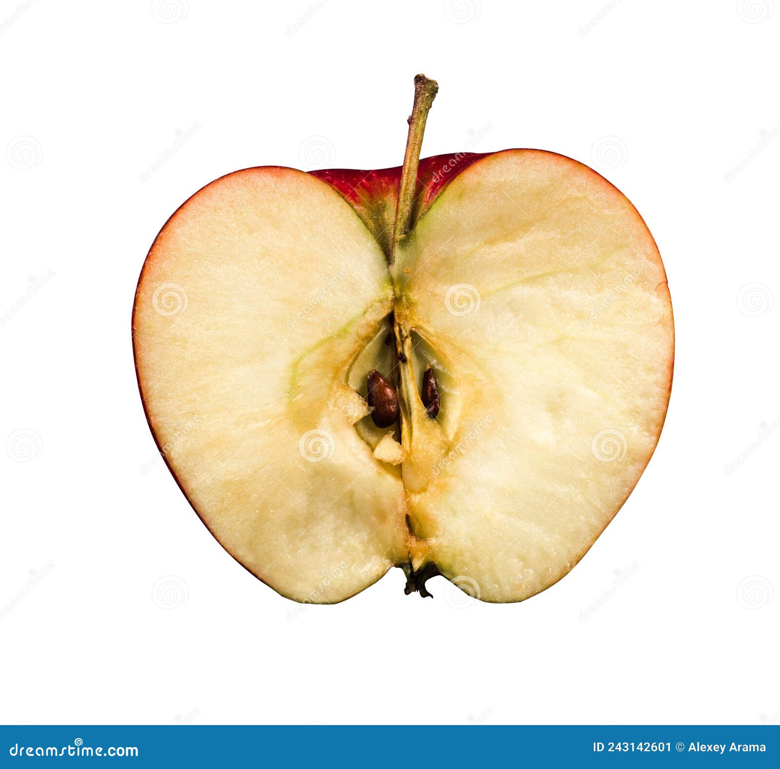 Half a Ripe Apple, Isolated on White Background Stock Image - Image of ...