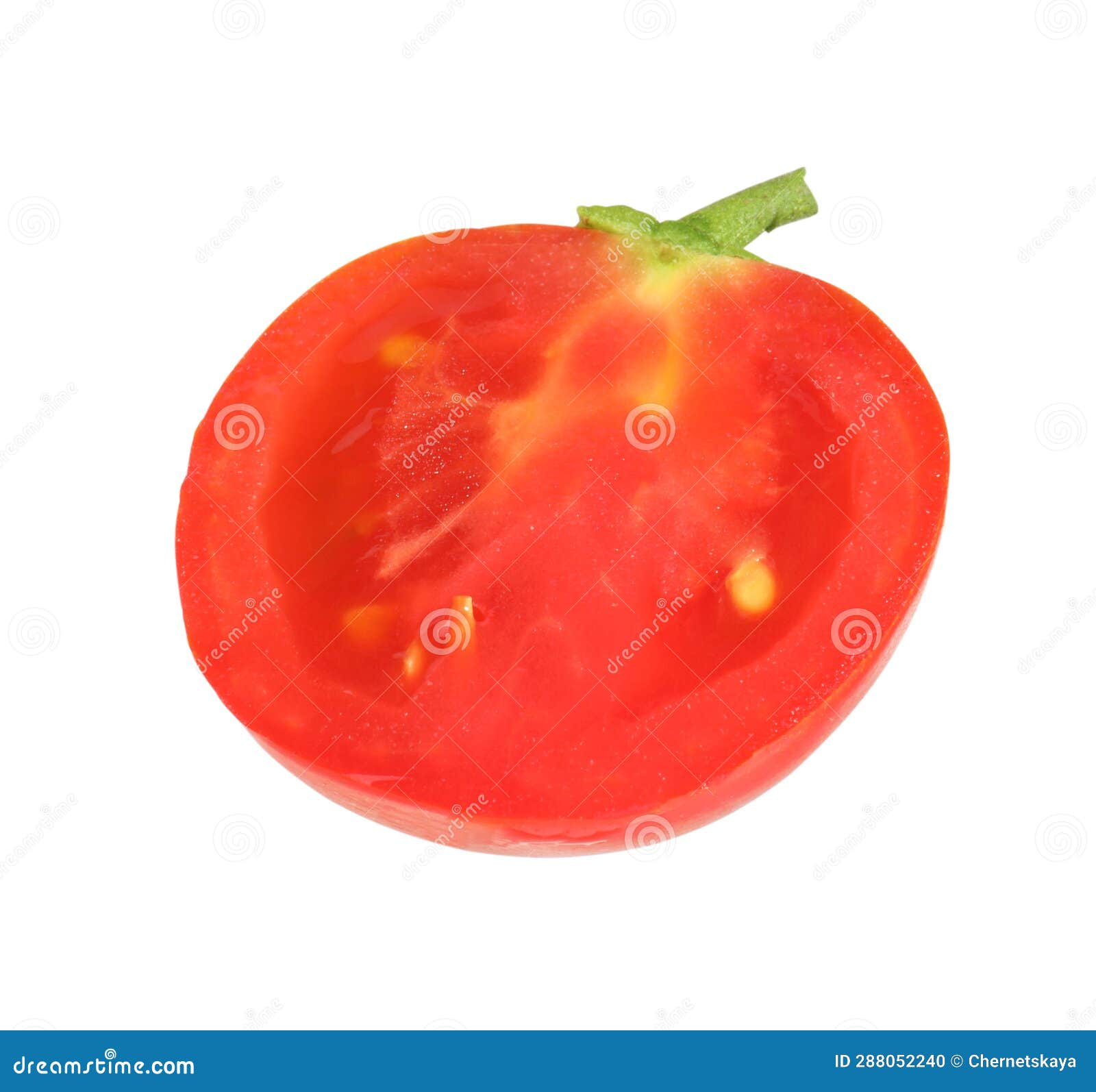 Half of Ripe Cherry Tomato Isolated on White Stock Photo - Image of ...