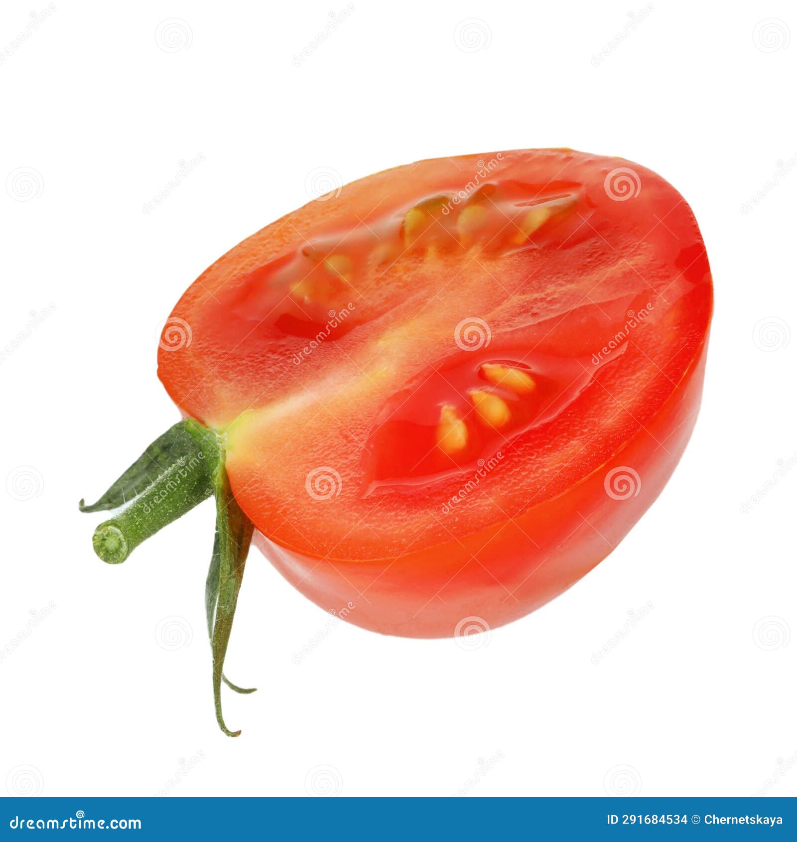Half of Ripe Cherry Tomato Isolated on White Stock Photo - Image of ...