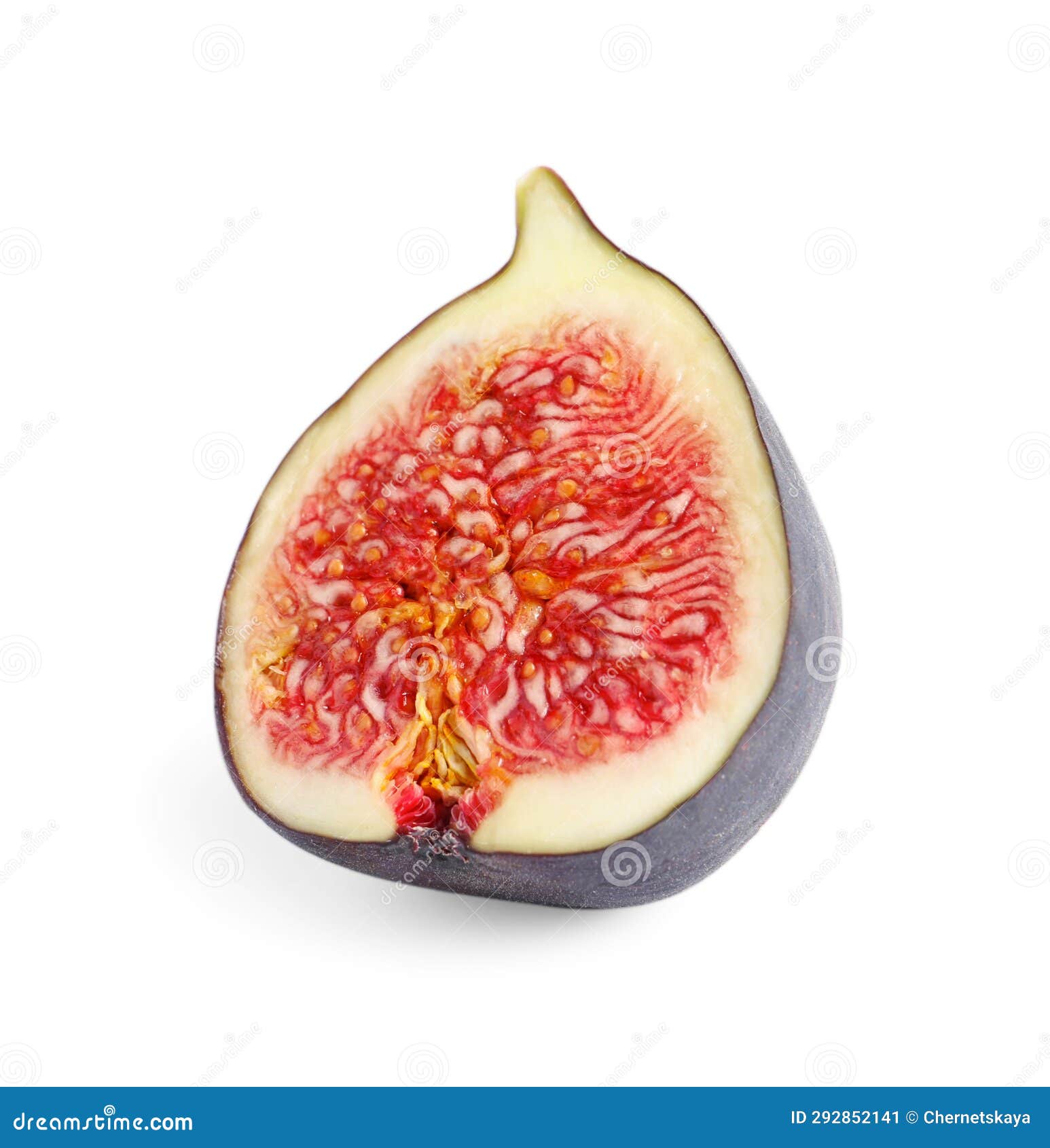 Half of Ripe Fresh Fig Isolated on White Stock Image - Image of summer ...