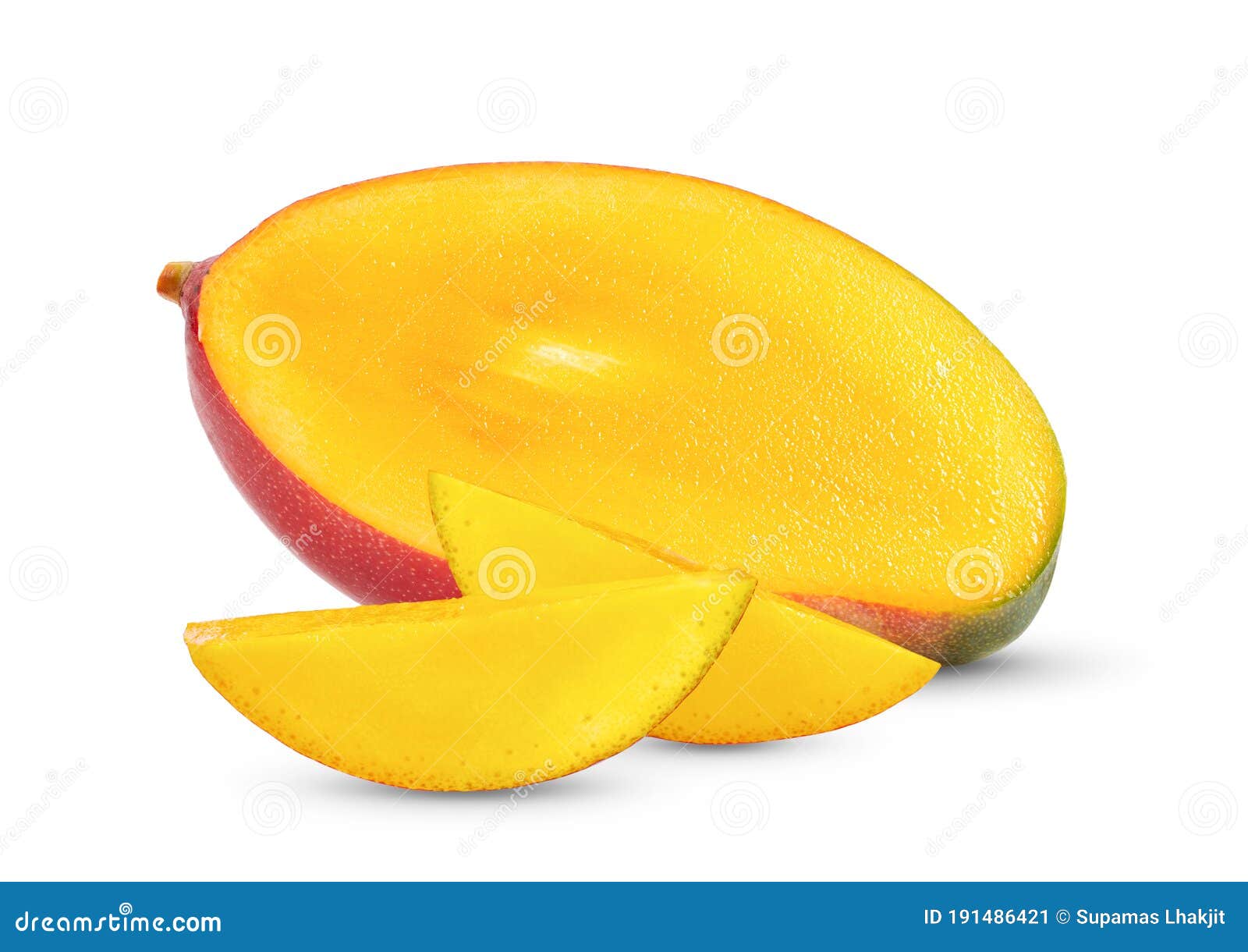 Half Ripe Mango on White Background Stock Image - Image of background ...