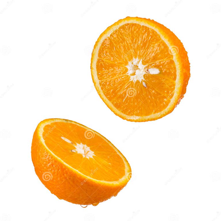 Half ripe oranges isolated stock photo. Image of piece - 232486144