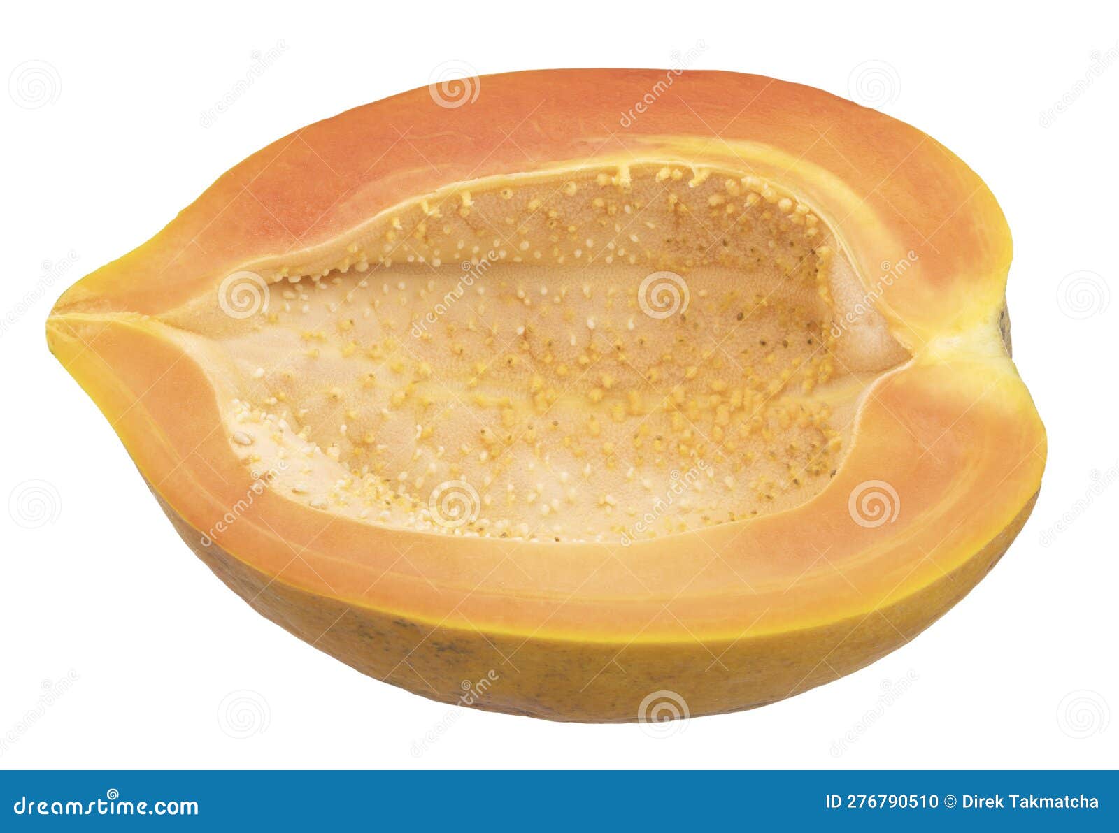 Half of Ripe Papaya Seedless Isolated Stock Photo - Image of nutrition ...