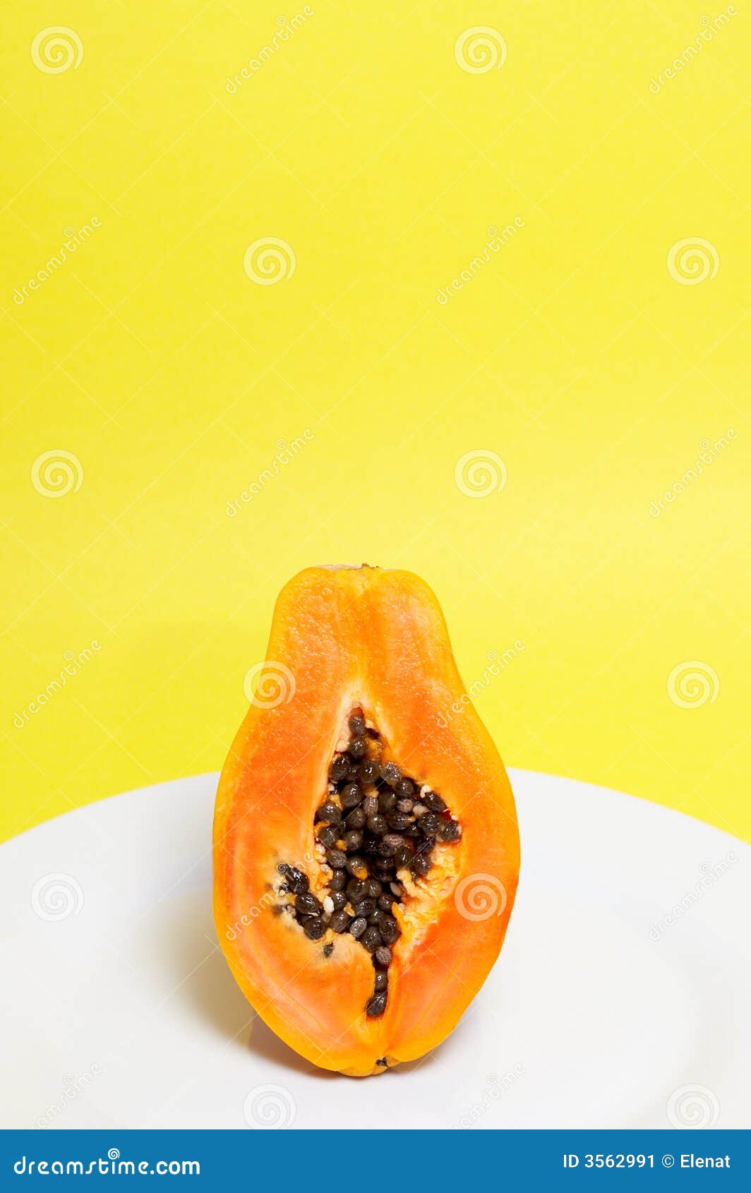Ripe Cut Papaya With Leaves Isolated On A White Background Stock Photo ...