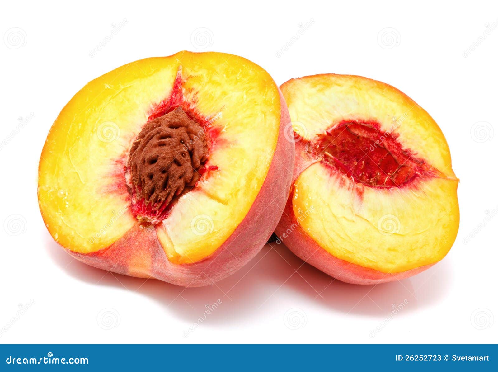 Half of Ripe Peach Isolated Stock Image - Image of white, background ...