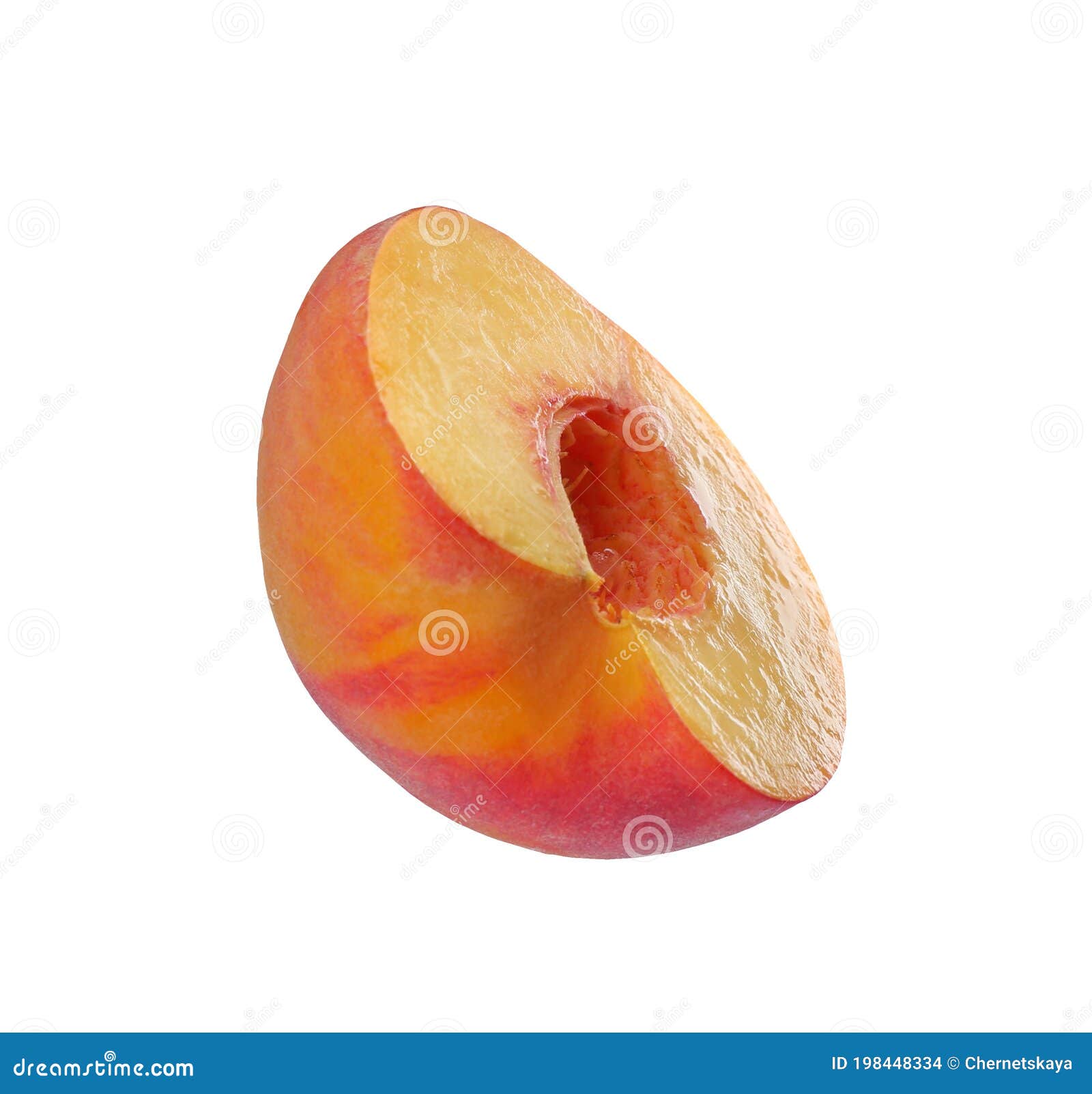Half of Ripe Peach Isolated on White Stock Photo - Image of drupe ...