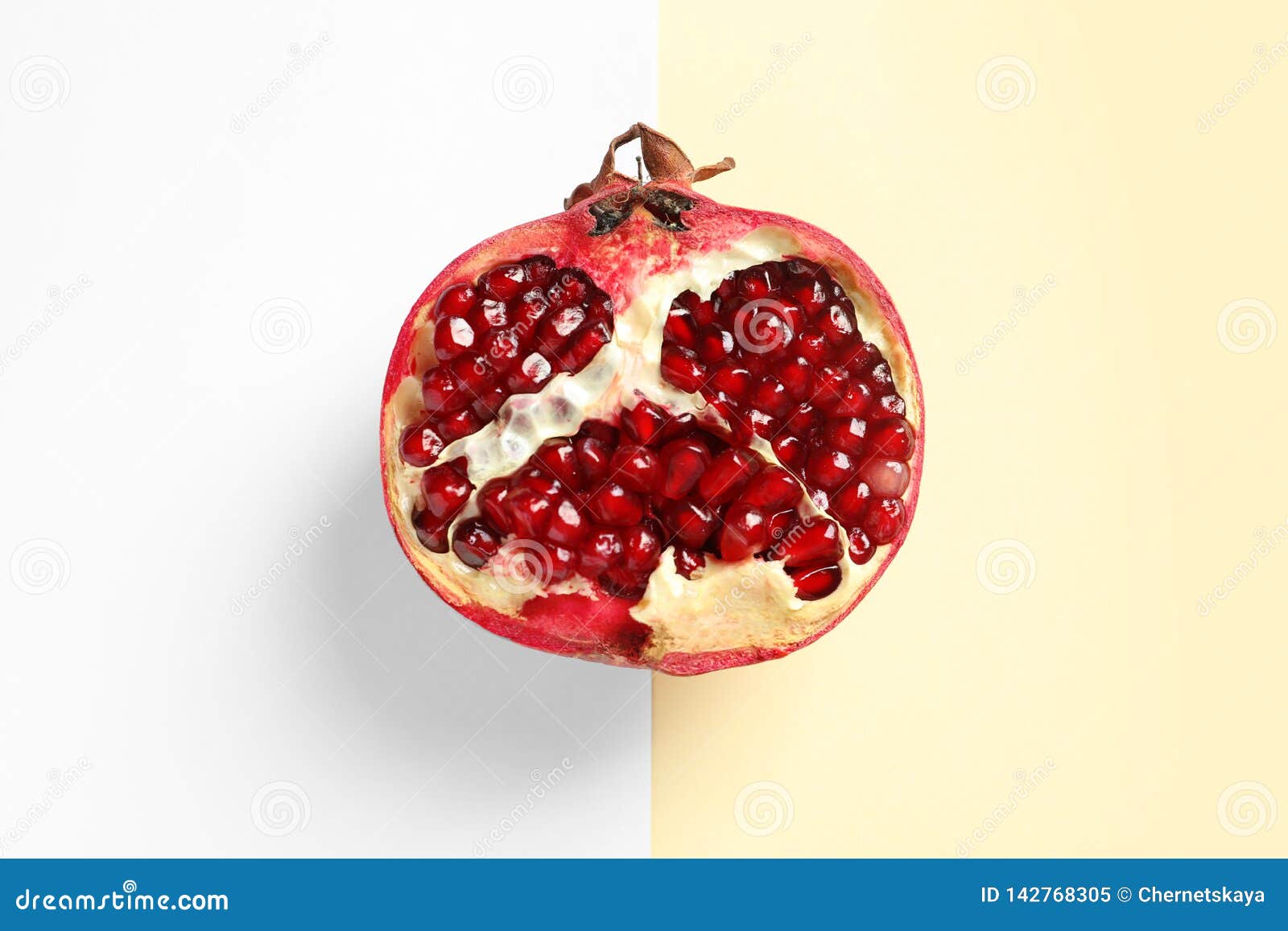 Half of Ripe Pomegranate on Color Background Stock Image - Image of ...