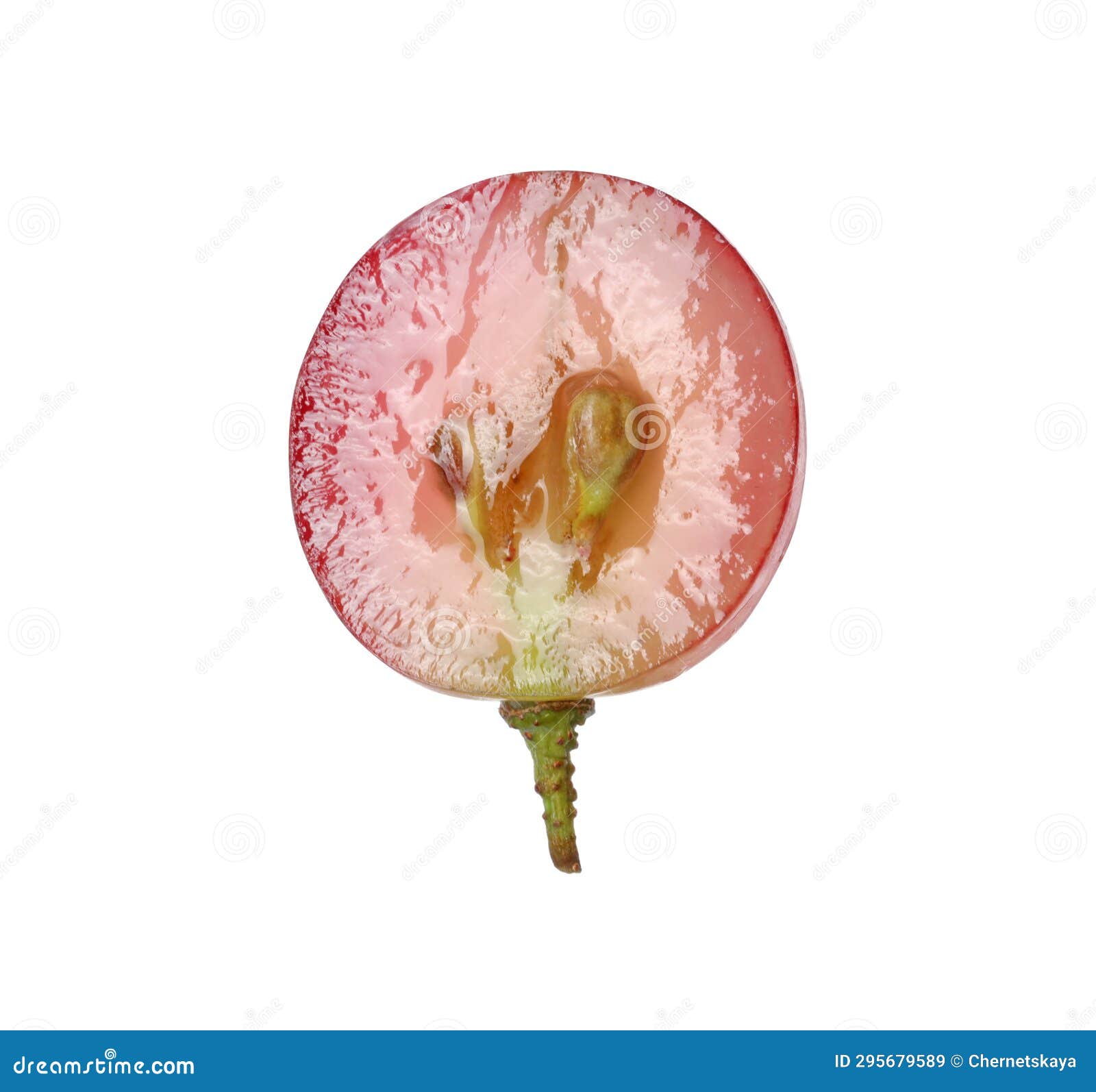 Half of Ripe Red Grape Isolated on White Stock Image - Image of ...
