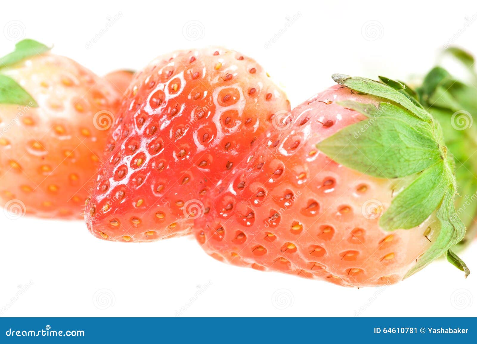 Half-ripe Strawberries with Leaves Stock Image - Image of fruity ...