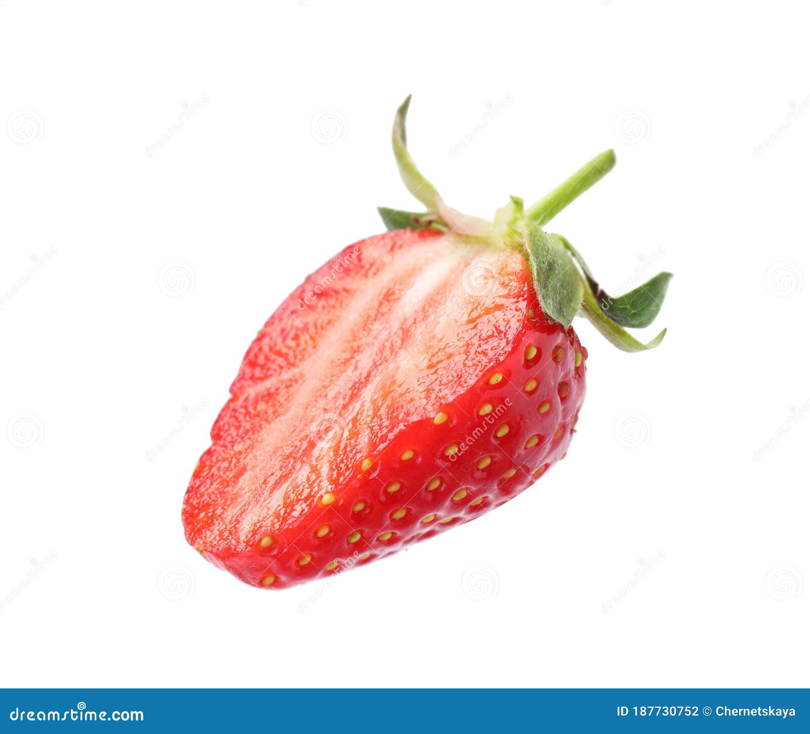 Half of Ripe Strawberry Isolated Stock Photo - Image of food, ripe ...