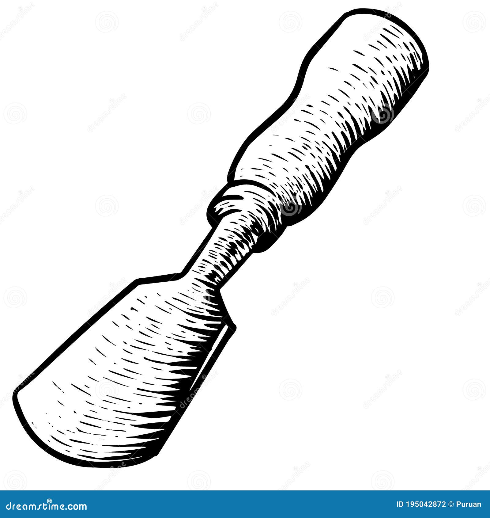 Half Round Chisel in Woodcut Drawing Style. Stock Vector - Illustration ...