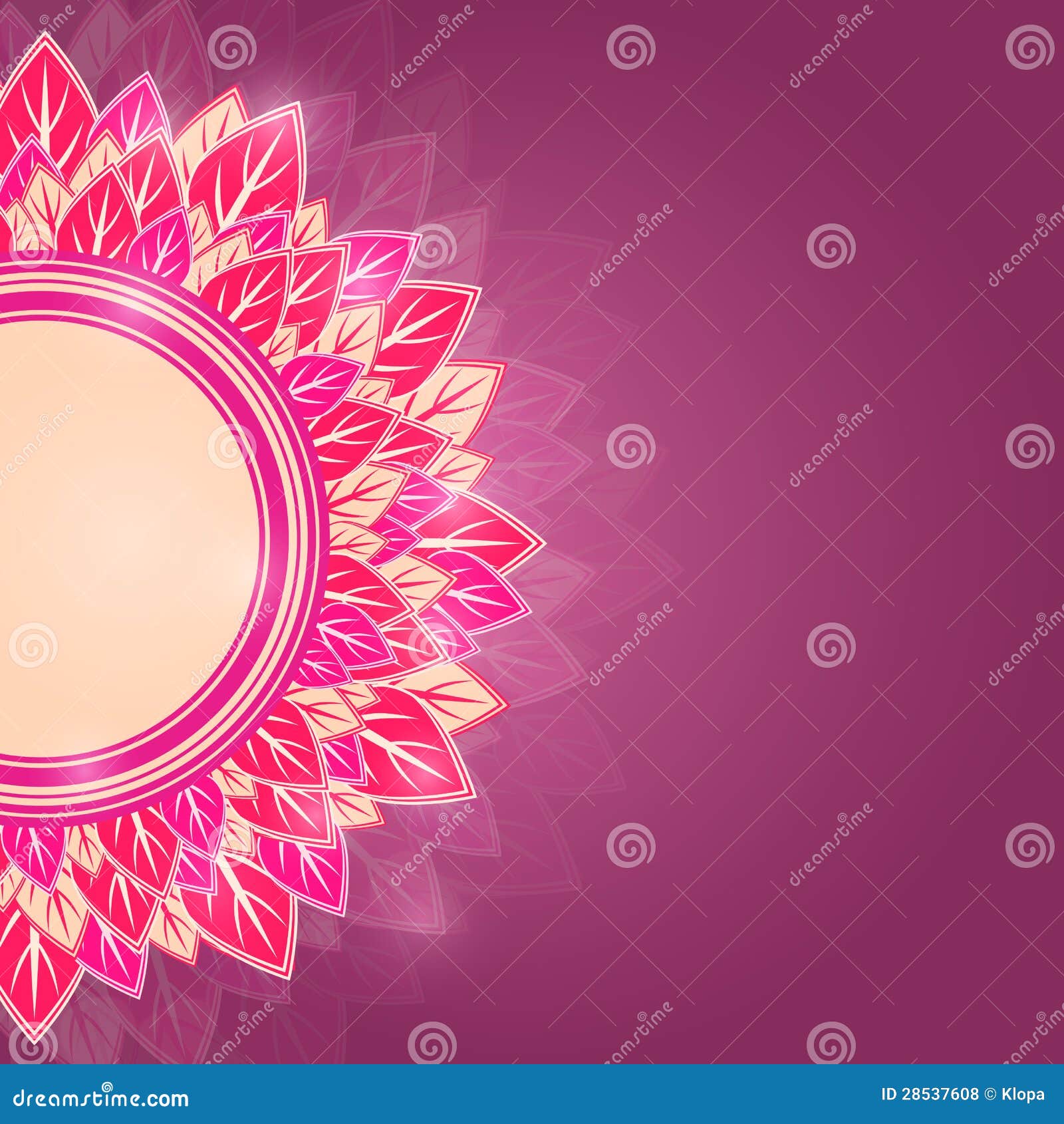 Set Of Round Pink Frame Banner Isolated On Transparent Background ...