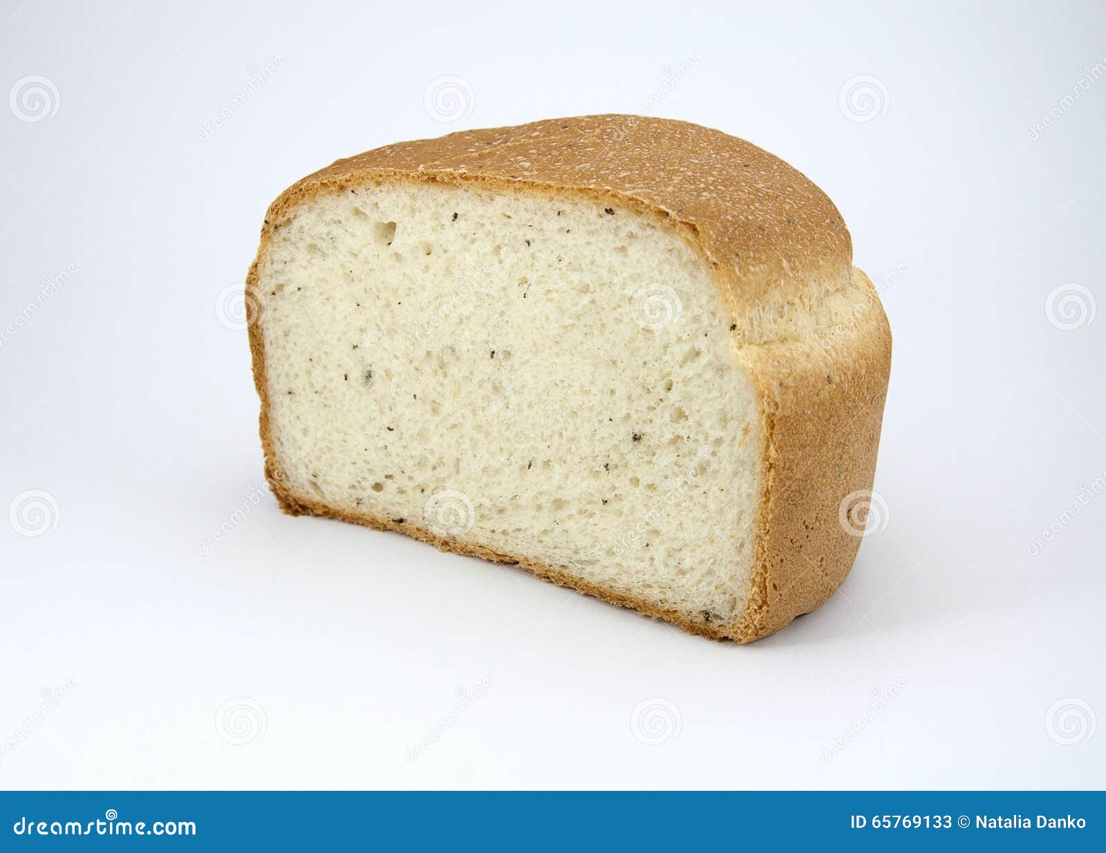Half of Round White Bread with Herbs and Spices Stock Image - Image of ...