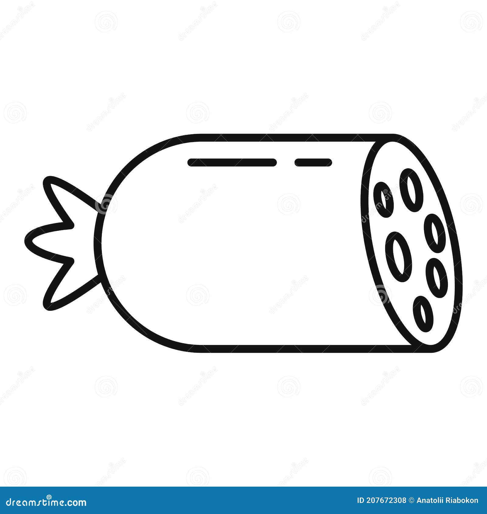 Outline Chorizo Vector Icon. Isolated Black Simple Line Element ...