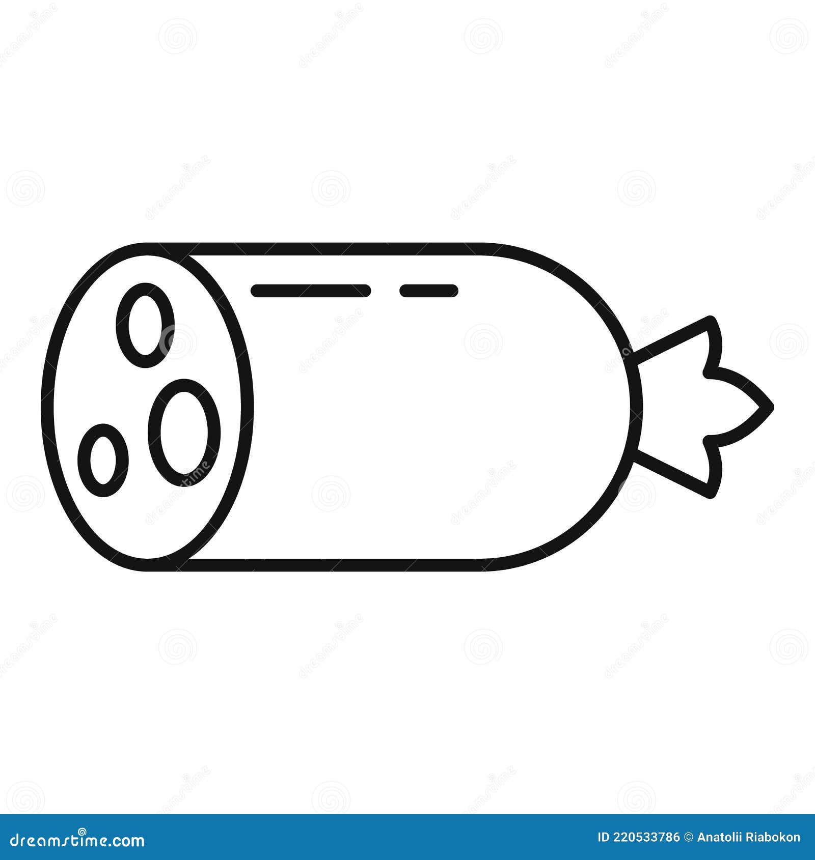 Outline Chorizo Vector Icon. Isolated Black Simple Line Element ...